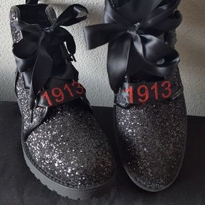Shoes | Delta Sigma Theta 1913 Glitter Lace Up Boots | Poshmark